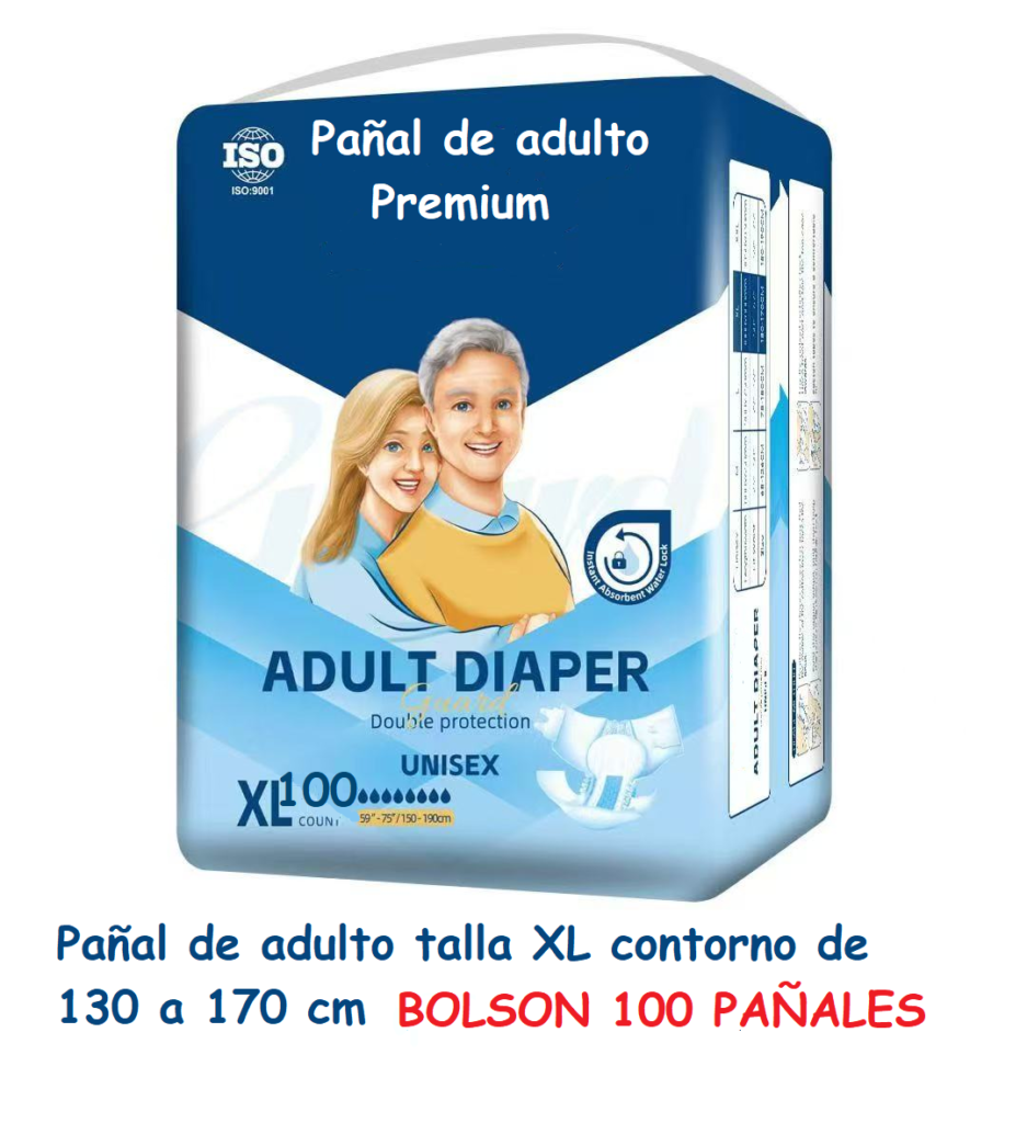 Pañal de adulto talla XL 100 pañales - Panales Tin Tin